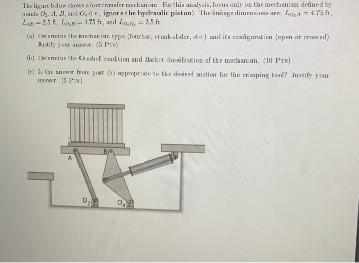 Solved The figure below shows a box transfer mechanism. For | Chegg.com