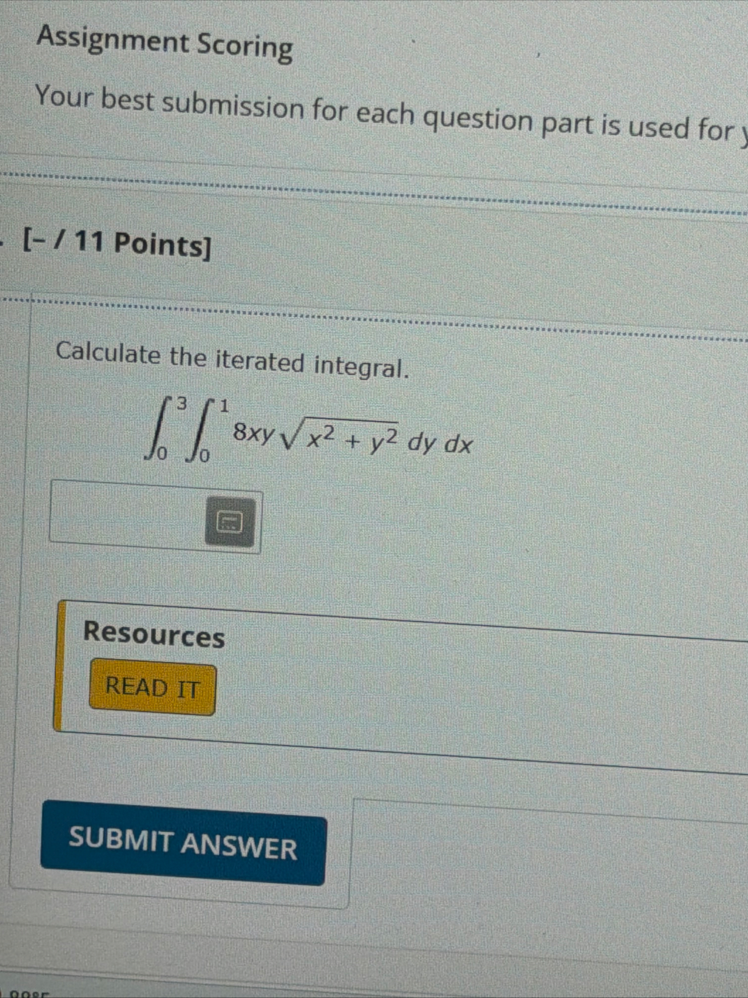 Solved Assignment ScoringYour best submission for each | Chegg.com