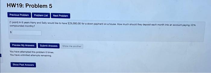 Solved HW19: Problem 5 Previous Problem Problem List Next | Chegg.com