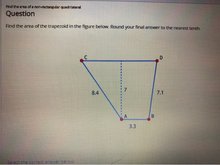 Solved Find the area of the trapezoid in the figure below. | Chegg.com