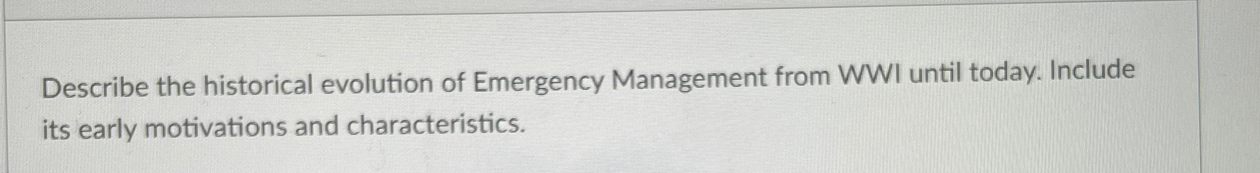 Solved Describe the historical evolution of Emergency | Chegg.com