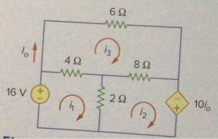 Solved Use Mesh Analysis to find Io | Chegg.com Solved Use Mesh Analysis to find Io | Chegg.com