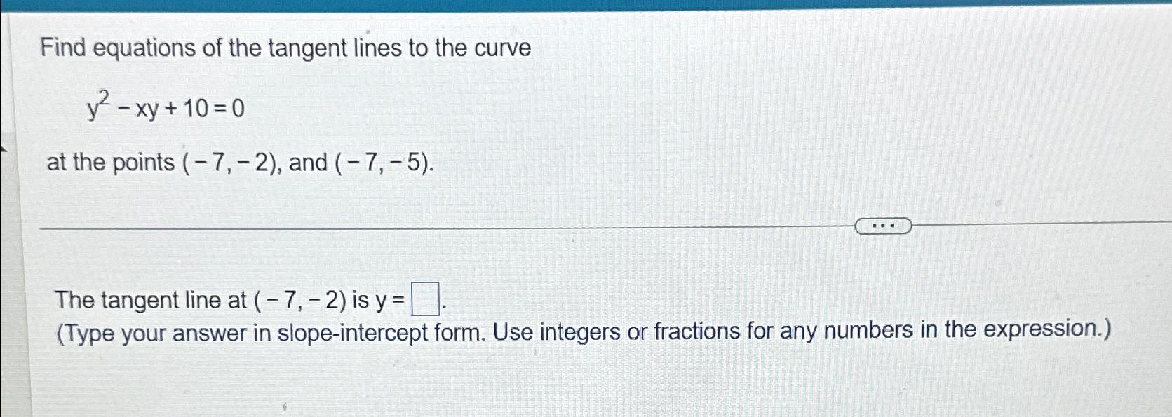 Solved Find equations of the tangent lines to the | Chegg.com
