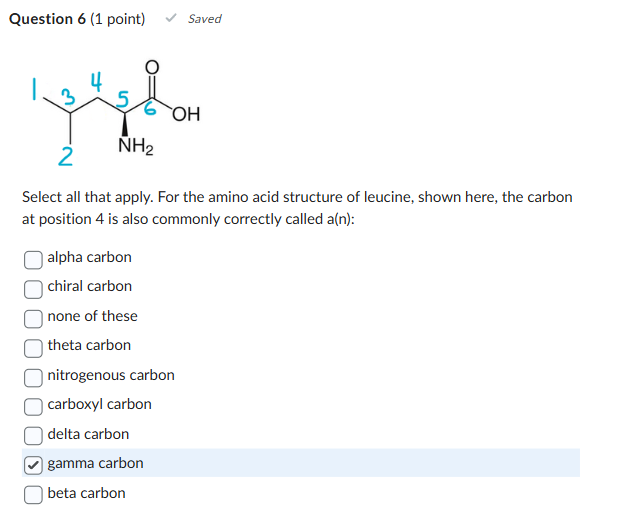 Solved Select all that apply. For the amino acid structure | Chegg.com
