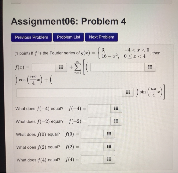 Solved Assignment06 Problem 4 Previous Problem Problem List 