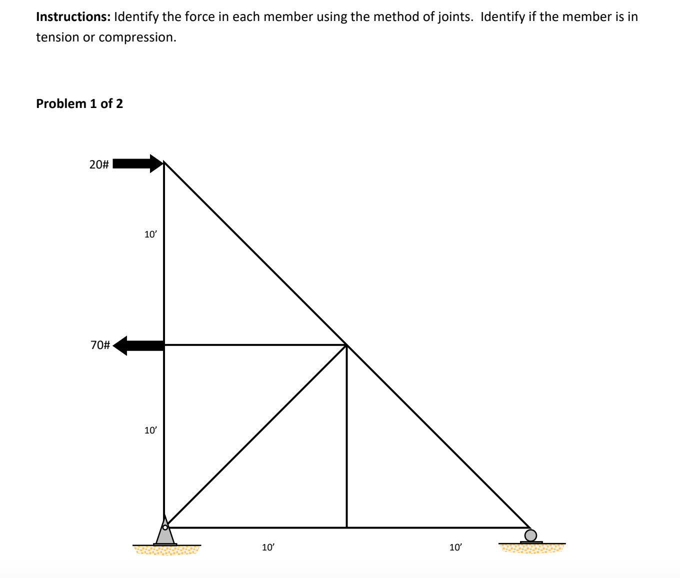 Solved Instructions: Identify the force in each member using | Chegg.com Solved Instructions: Identify the force in each member using | Chegg.com