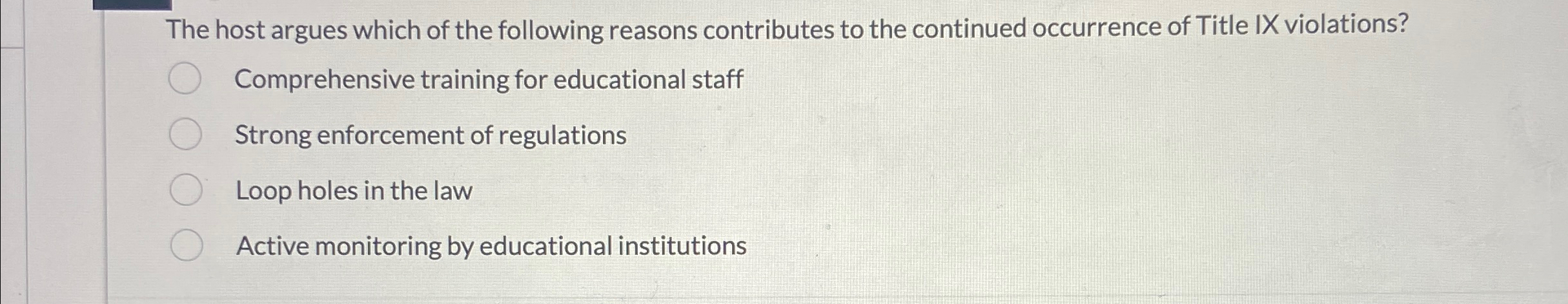 Solved The host argues which of the following reasons | Chegg.com