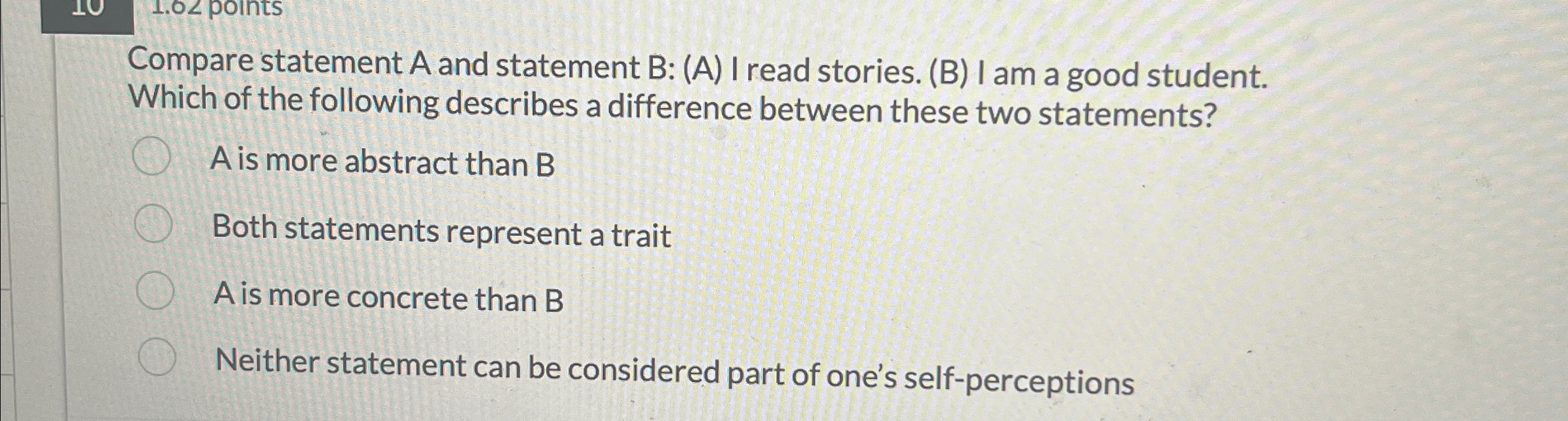 Solved Compare statement A and statement B: (A) ﻿I read | Chegg.com