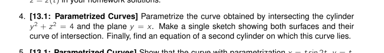 Solved [13.1: Parametrized Curves] ﻿Parametrize the curve | Chegg.com