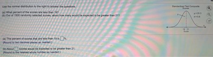 Solved Use the normal distribution to the right to answer | Chegg.com