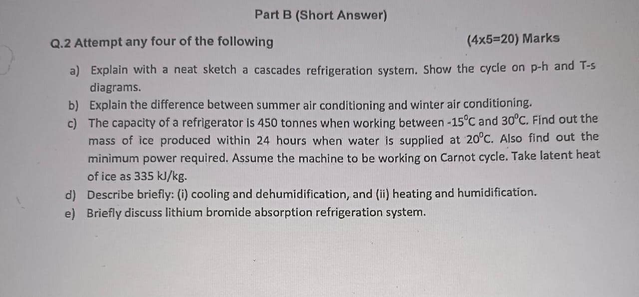 Solved Q.2 Attempt any four of the following (4×5=20) Marks | Chegg.com