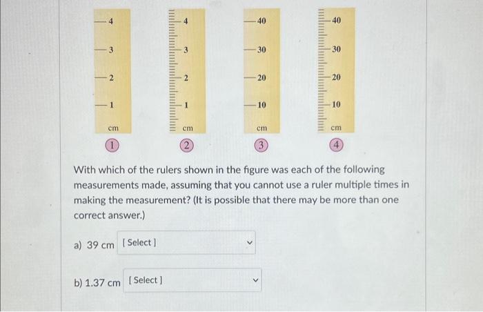 Solved With which of the rulers shown in the figure was each | Chegg.com