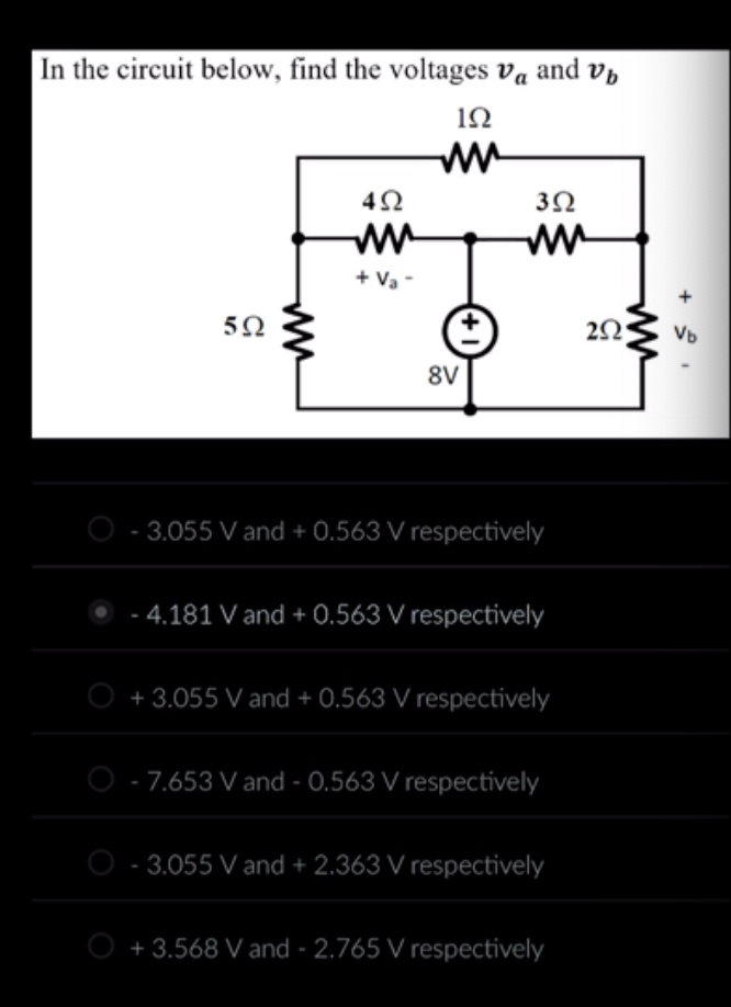Solved by an EXPERT In the circuit below, find the voltages v_(a) ﻿and | Chegg.com