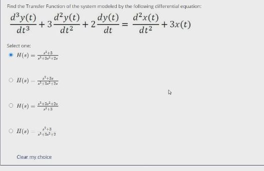 Solved Find the Transfer Function of the system modeled by | Chegg.com