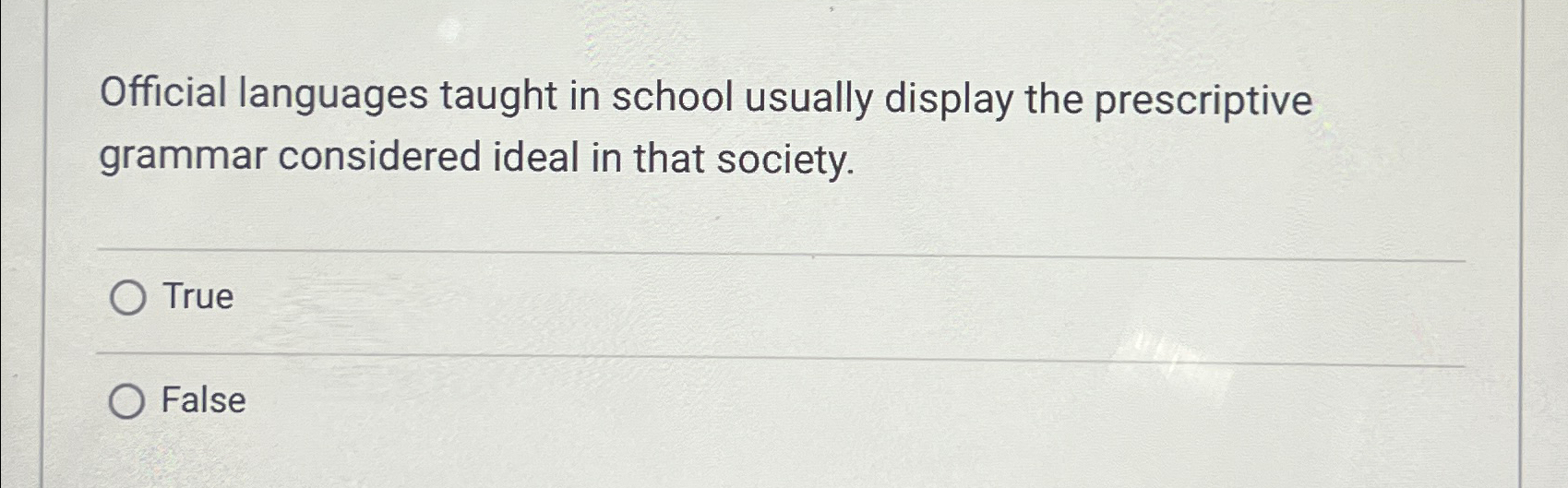 Solved Official languages taught in school usually display | Chegg.com