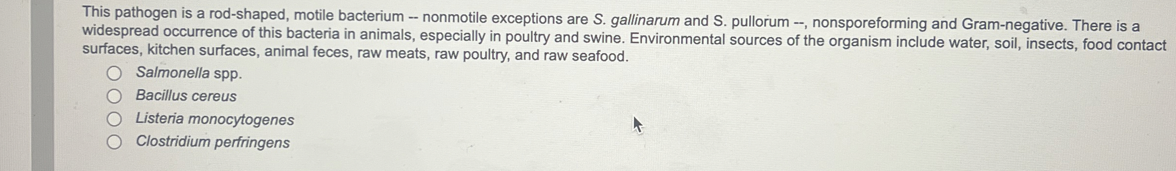 Solved This pathogen is a rod-shaped, motile bacterium - | Chegg.com