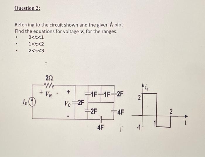 Solved Question 2: Referring to the circuit shown and the | Chegg.com