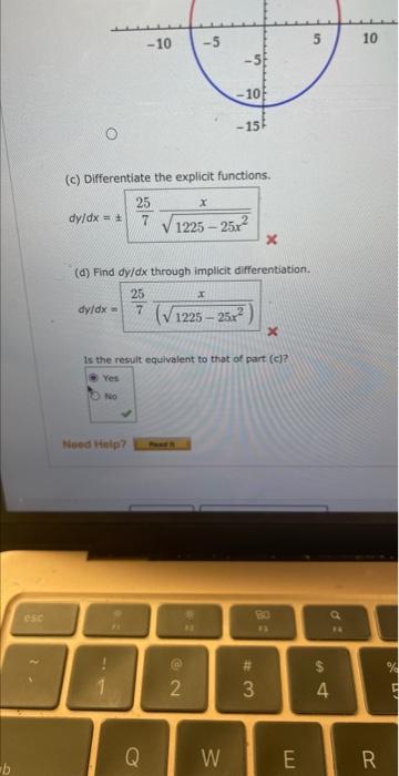 Solved Consider the following: 36x2+49y2=1764 (a) Find twe | Chegg.com