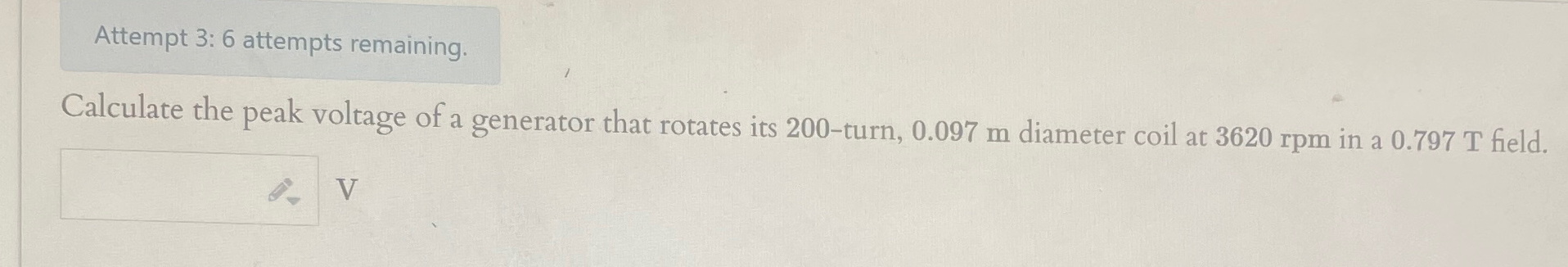 Solved Attempt 3: 6 ﻿attempts remaining.Calculate the peak | Chegg.com