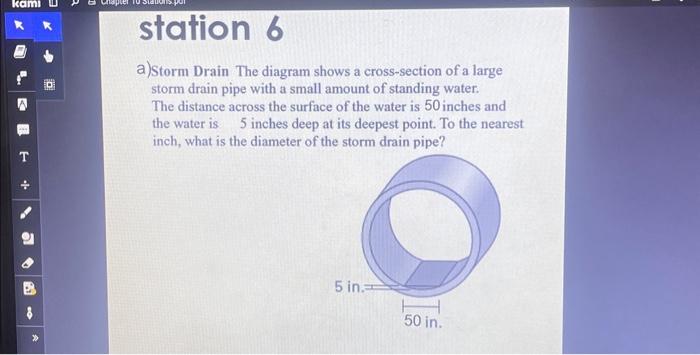 Solved a)Storm Drain The diagram shows a cross-section of a | Chegg.com