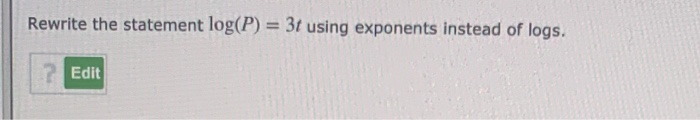 Solved Rewrite the statement in 20 = 2.996 using exponents | Chegg.com