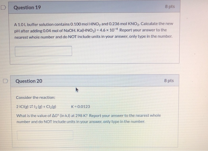 Solved Question 19 8 pts A 1.0L buffer solution contains | Chegg.com