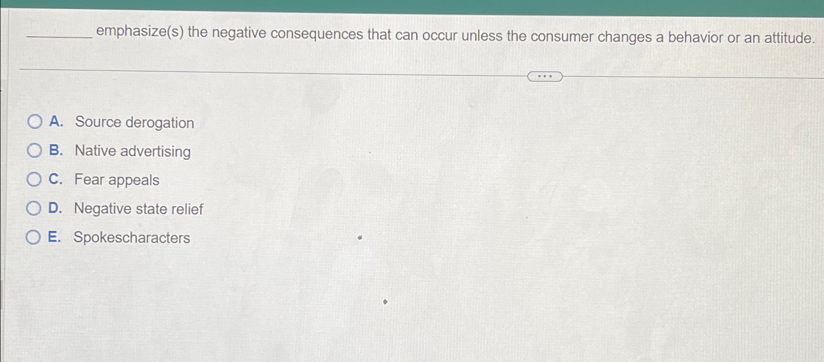 Solved emphasize(s) ﻿the negative consequences that can | Chegg.com