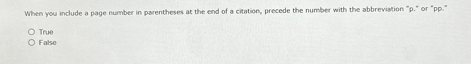 Solved When you include a page number in parentheses at the | Chegg.com