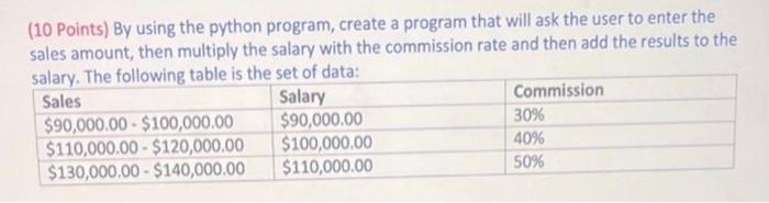 Solved (10 Points) By using the python program, create a | Chegg.com