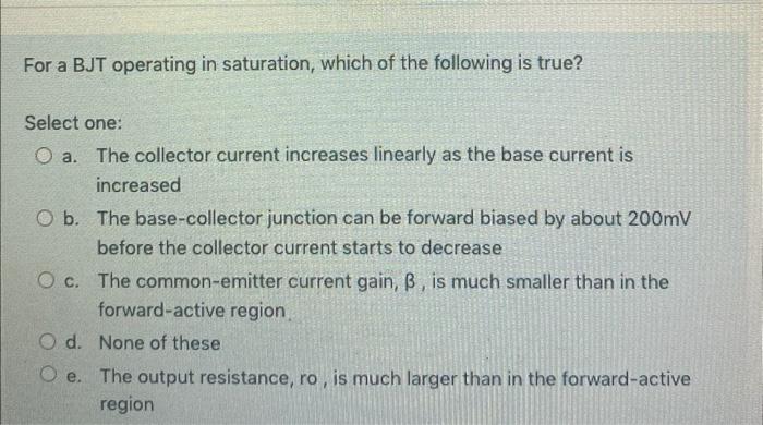 Solved The gain of a common-base BJT amplifier can be | Chegg.com