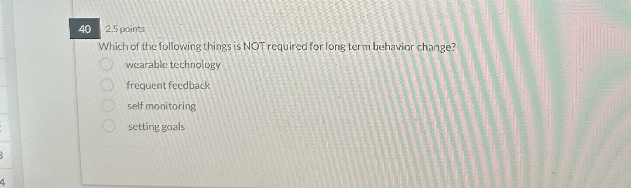 Solved 2.5 ﻿pointsWhich of the following things is NOT | Chegg.com
