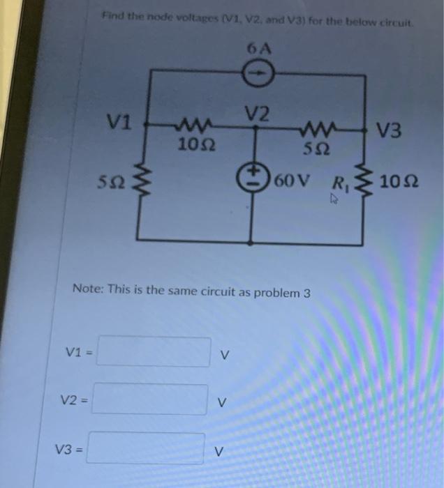 Solved Find the node voltages (V1 V2 and V3) for the below | Chegg.com