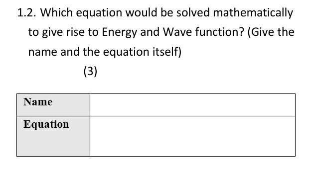 Solved 1.2. Which equation would be solved mathematically to | Chegg.com