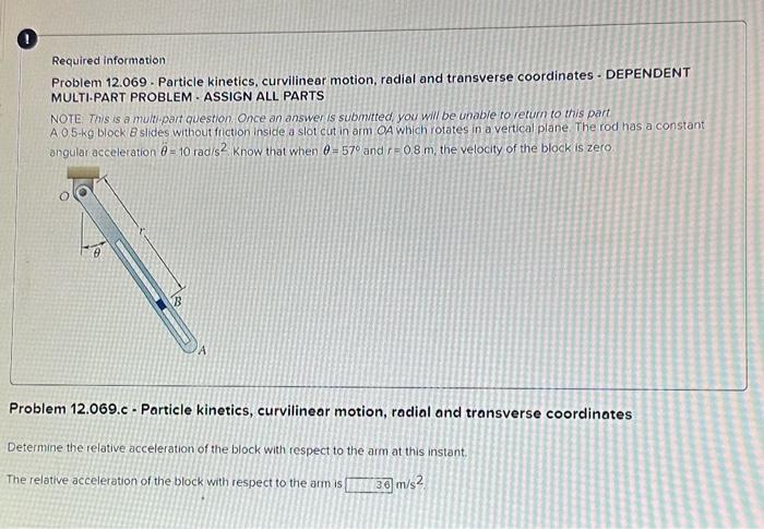 Solved Required information Problem 12.069. Particle | Chegg.com