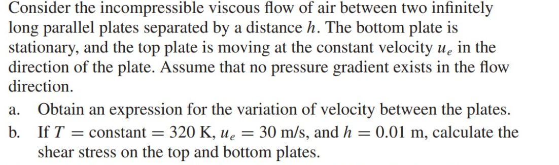 Solved Consider the incompressible viscous flow of air | Chegg.com