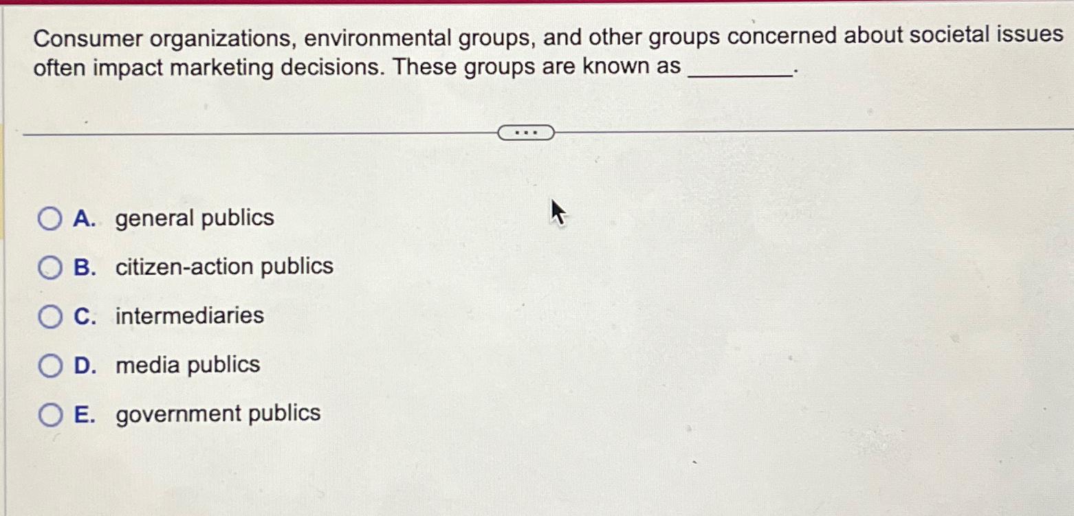 Solved Consumer organizations, environmental groups, and | Chegg.com
