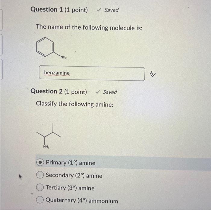 Solved The name of the following molecule is: Question 2 (1 | Chegg.com