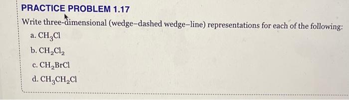 Solved PRACTICE PROBLEM 1.17 Write three-dimensional | Chegg.com