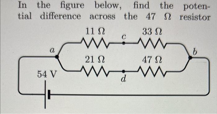 Solved In the figure below, find the poten- tial difference | Chegg.com