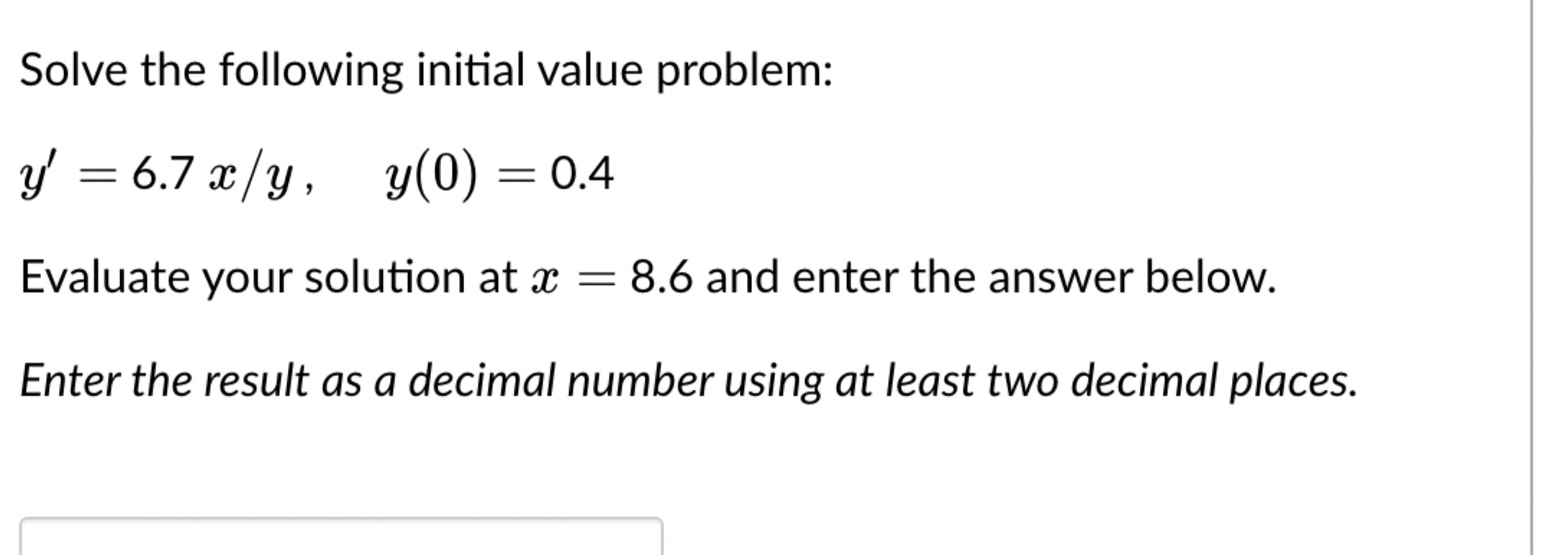 Solved Solve the following initial value | Chegg.com