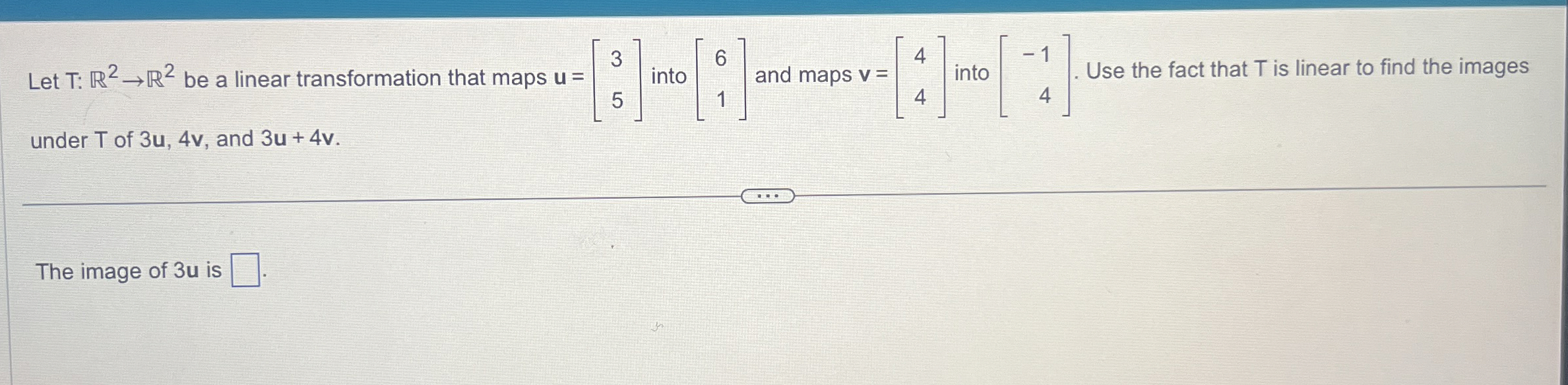 Solved Let T:R2→R2 ﻿be a linear transformation that maps | Chegg.com