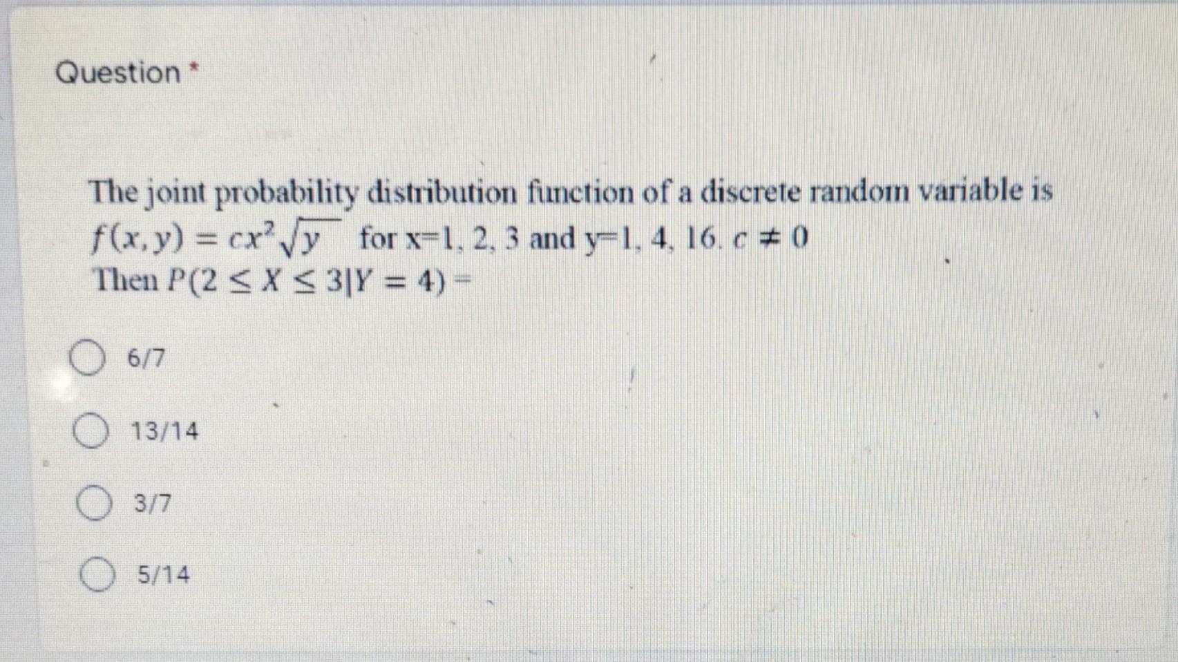 Solved Question The joint probability distribution function | Chegg.com