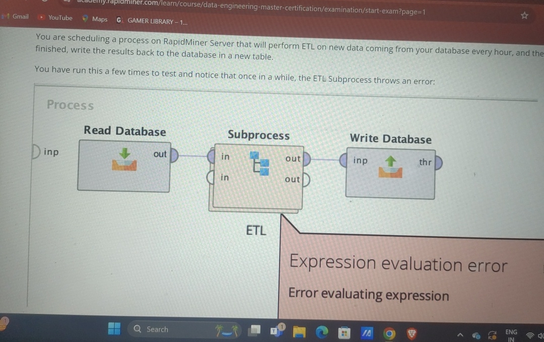 Solved You are scheduling a process on RapidMiner Server | Chegg.com