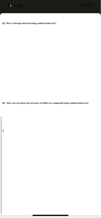 LASSAIGNE SODIUM FUSION TEST Results: Write your | Chegg.com