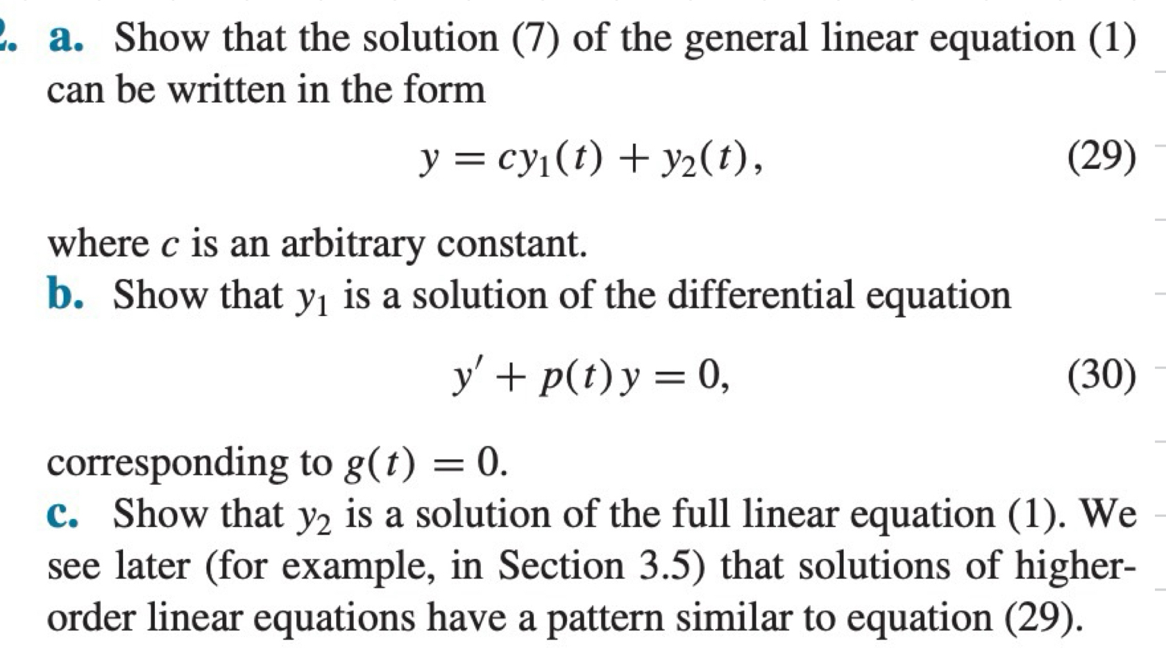 Solved a. ﻿Show that the solution (7) ﻿of the general linear | Chegg.com