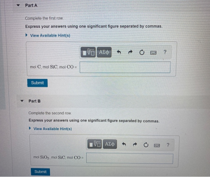 Solved Consider the balanced equation SiO2 (s) + 3C(s) + | Chegg.com