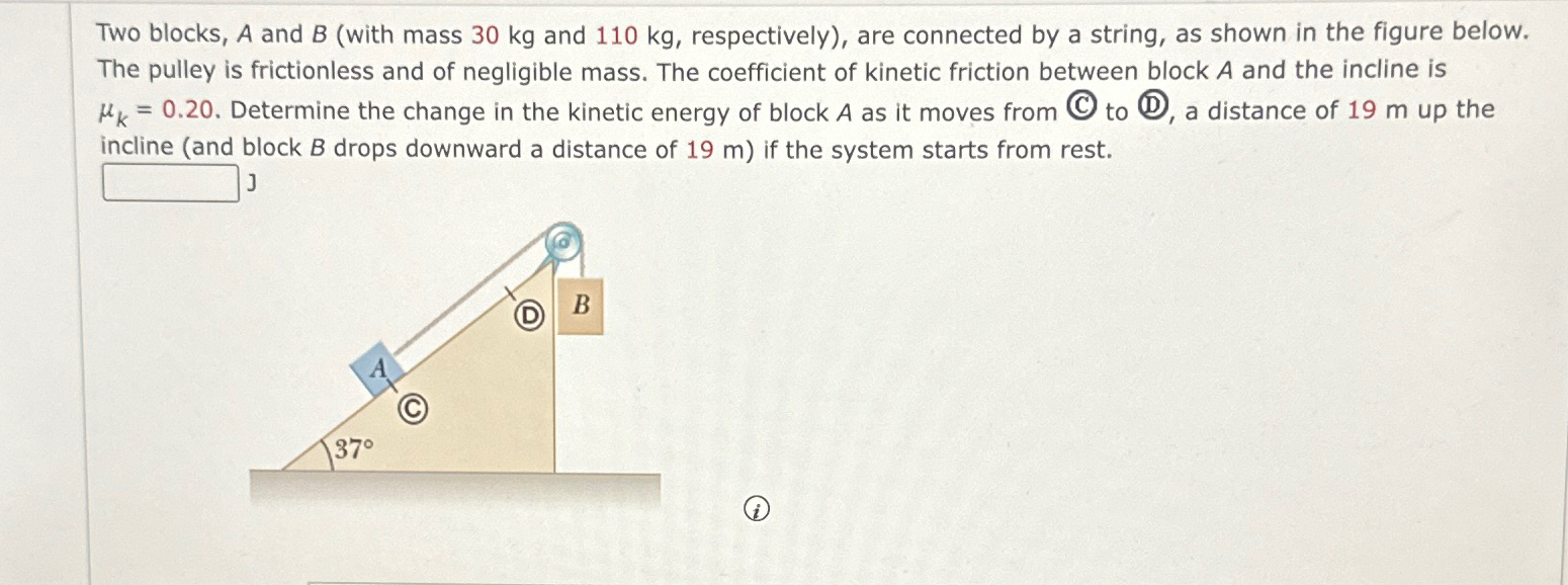 Solved Two blocks, A and B (with mass 30kg ﻿and 110kg, | Chegg.com