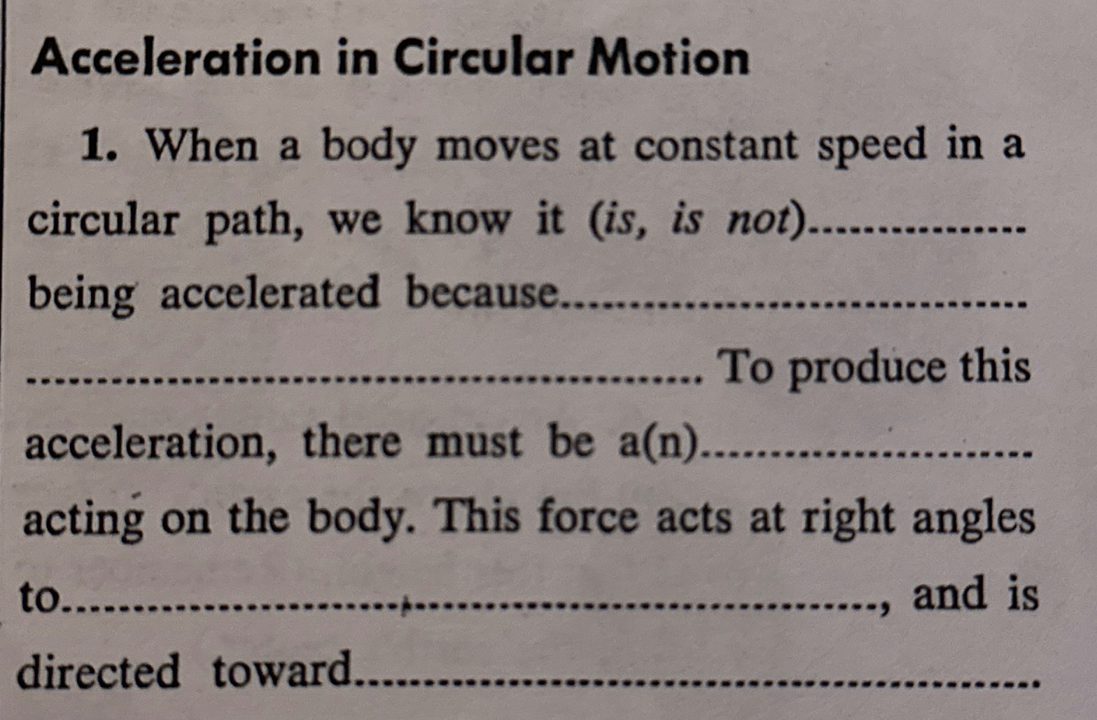 Solved Acceleration in Circular MotionWhen a body moves at | Chegg.com
