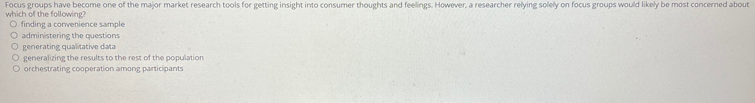 Solved Focus groups have become one of the major market | Chegg.com