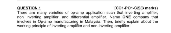 Solved QUESTION 1 [CO1-P01-C2](3 marks) There are many | Chegg.com